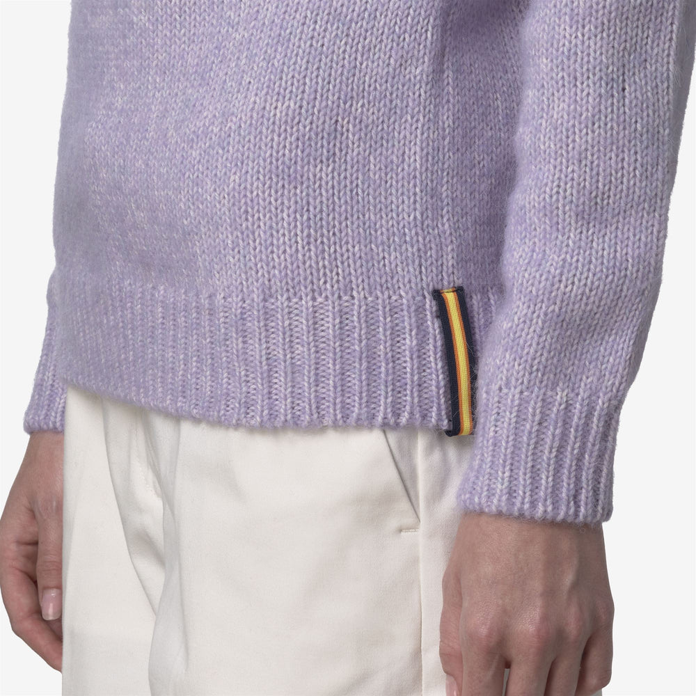 KNITWEAR Woman TERRY Pull Over VIOLET - OFF WHITE