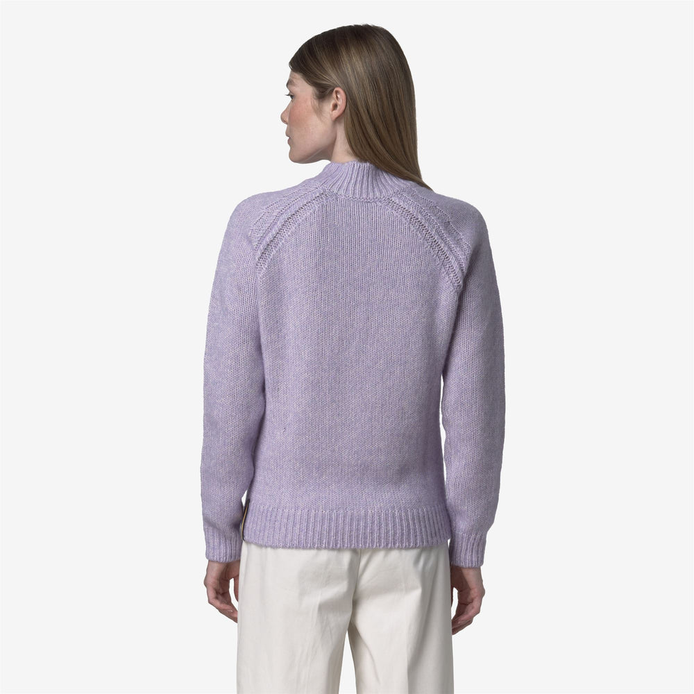 KNITWEAR Woman TERRY Pull Over VIOLET - OFF WHITE